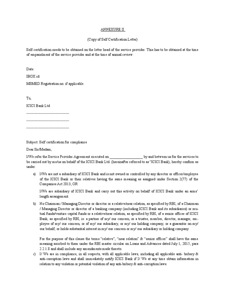 Self - Certification Letter (With Effect From January, 2022) | PDF ... Self - Certification Letter (With Effect From January, 2022) | PDF ...