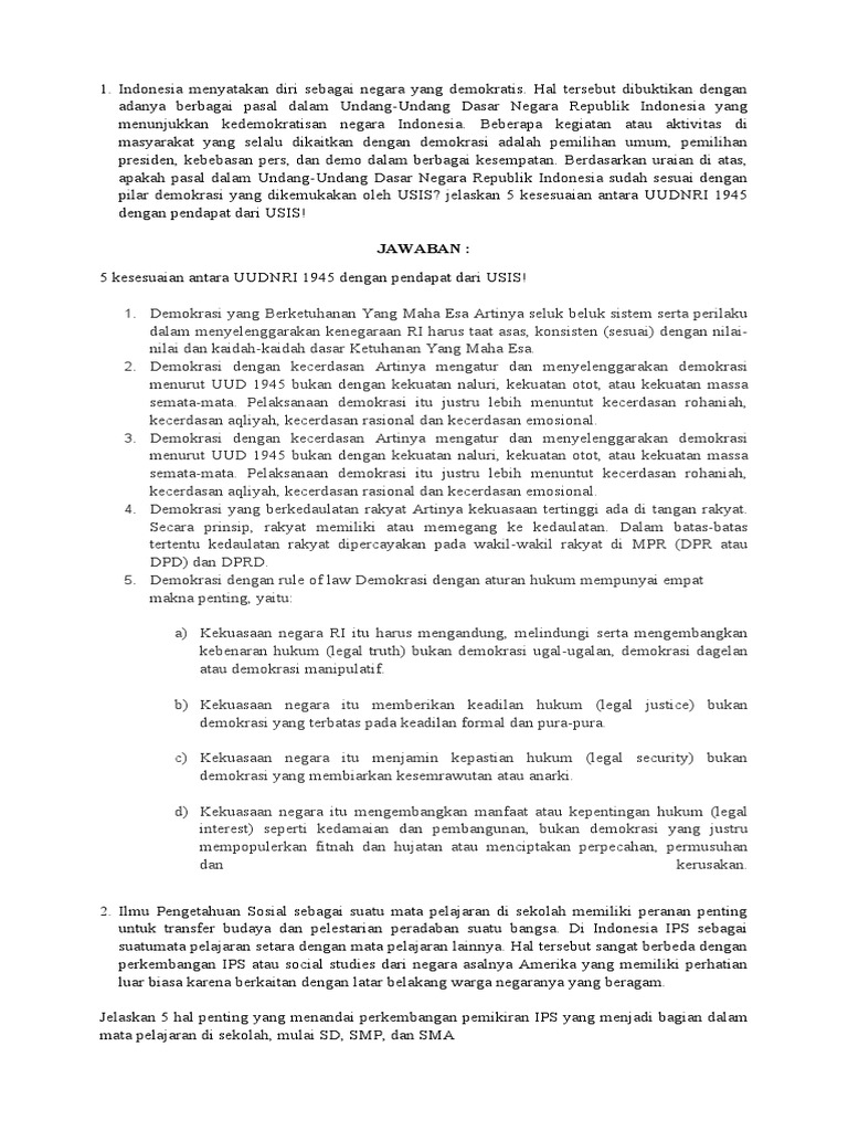 Jawaban Tmk Ips | PDF