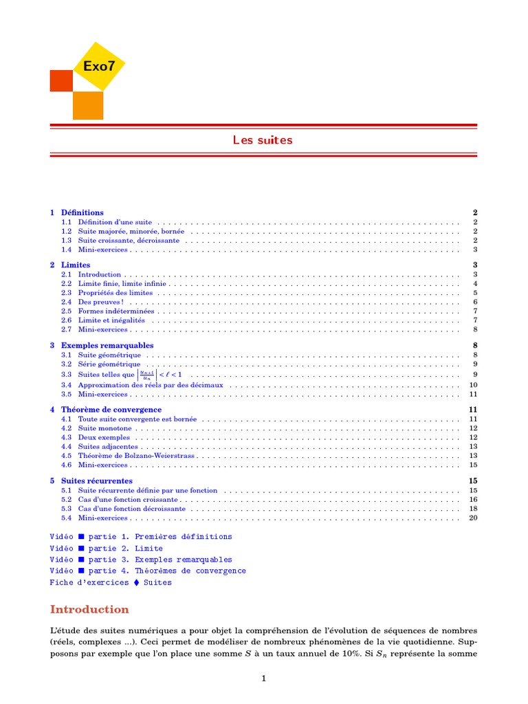 Les Suites Math | PDF | Méthodes et références pédagogiques