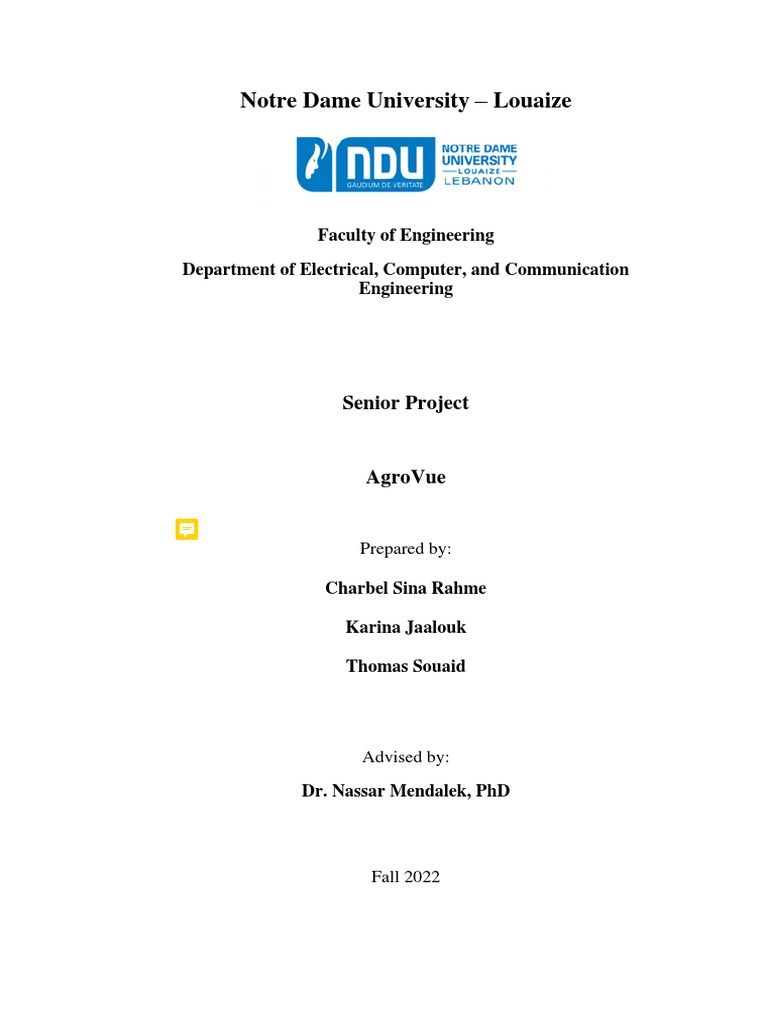 Notre Dame University - Louaize: Faculty of Engineering Department of ...