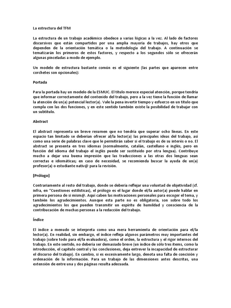 La Estructura Del TFM | PDF | Paradigma | Teoría