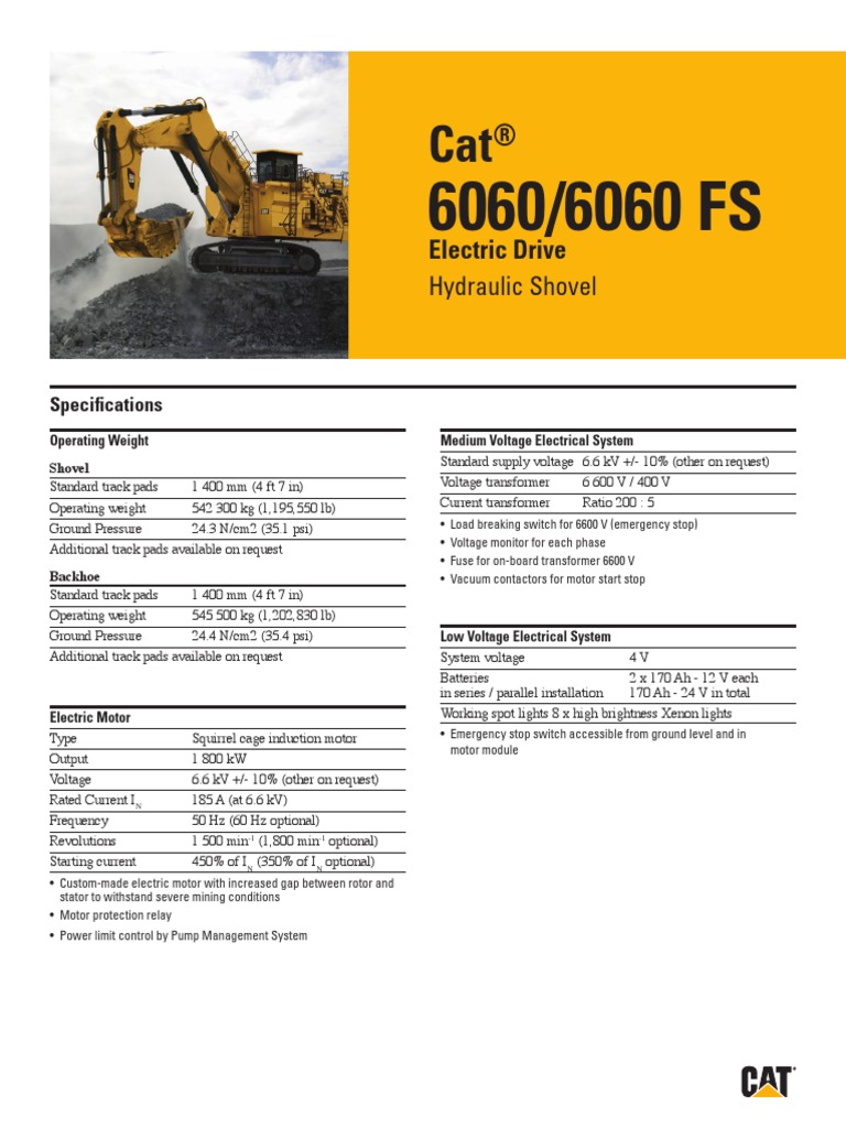Caterpillar 6060 AC FS Brochure | PDF | Electric Motor | Automatic ...
