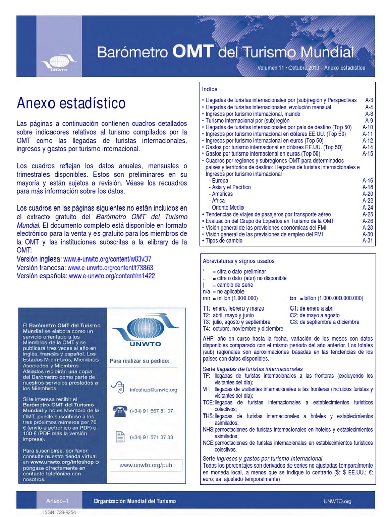 Barometro Del Turismo Mundial Omt | PDF | Turismo | Red mundial