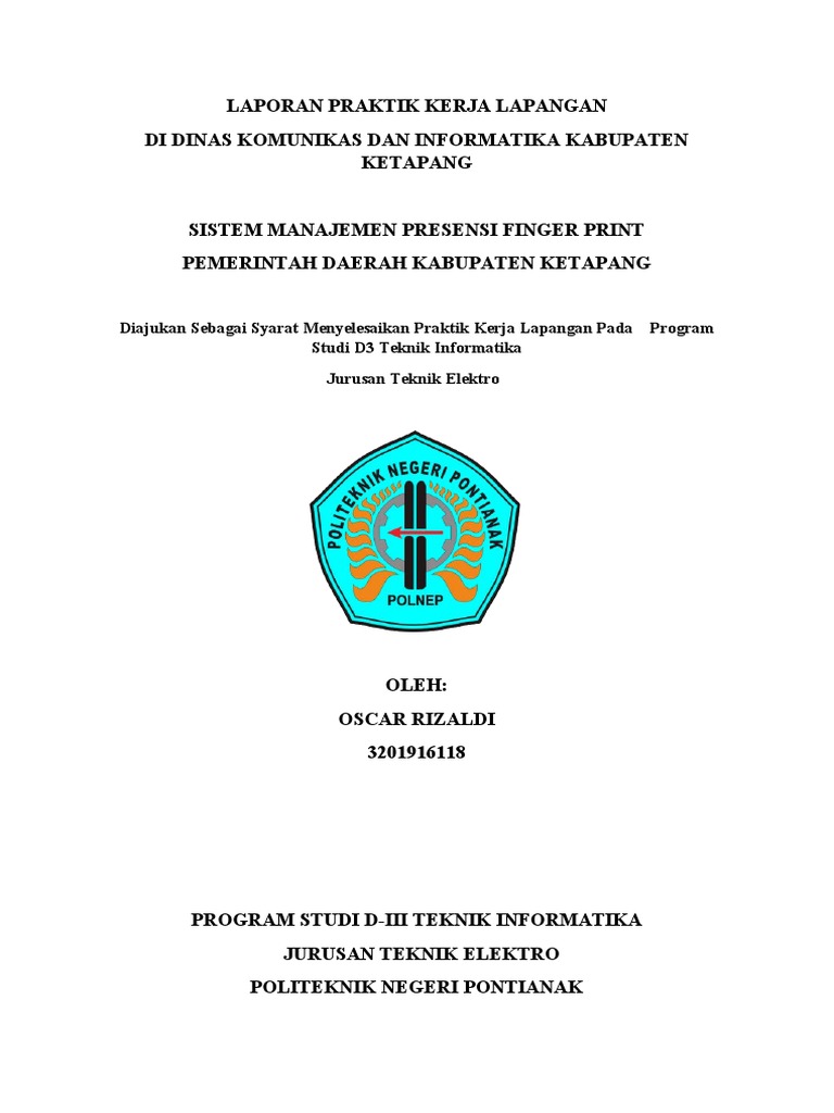 Diajukan Sebagai Syarat Menyelesaikan Praktik Kerja Lapangan Pada ...