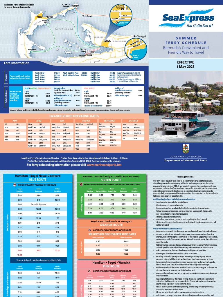 Summer Ferry Schedule 2023 | PDF