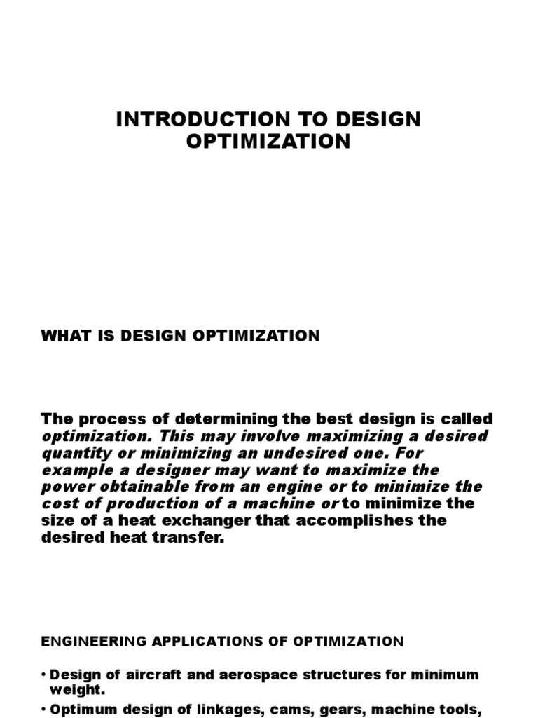 Introduction To Design Optimization | PDF | Mathematical Optimization ...