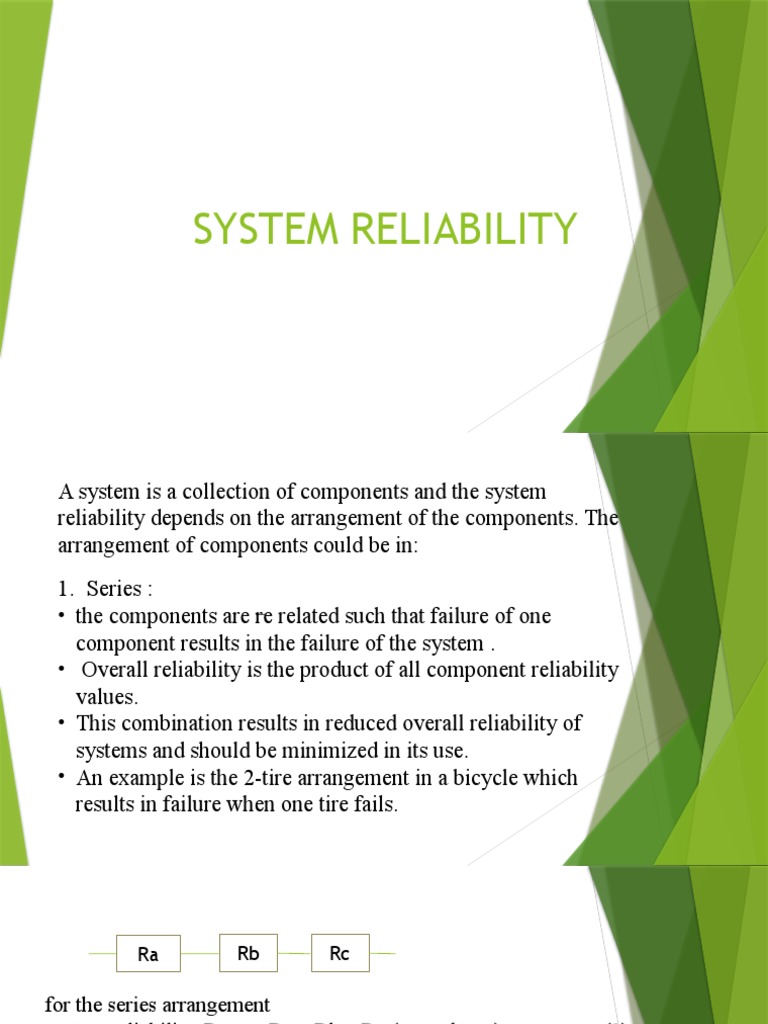 System Reliability | PDF | Science & Mathematics System Reliability | PDF | Science & Mathematics