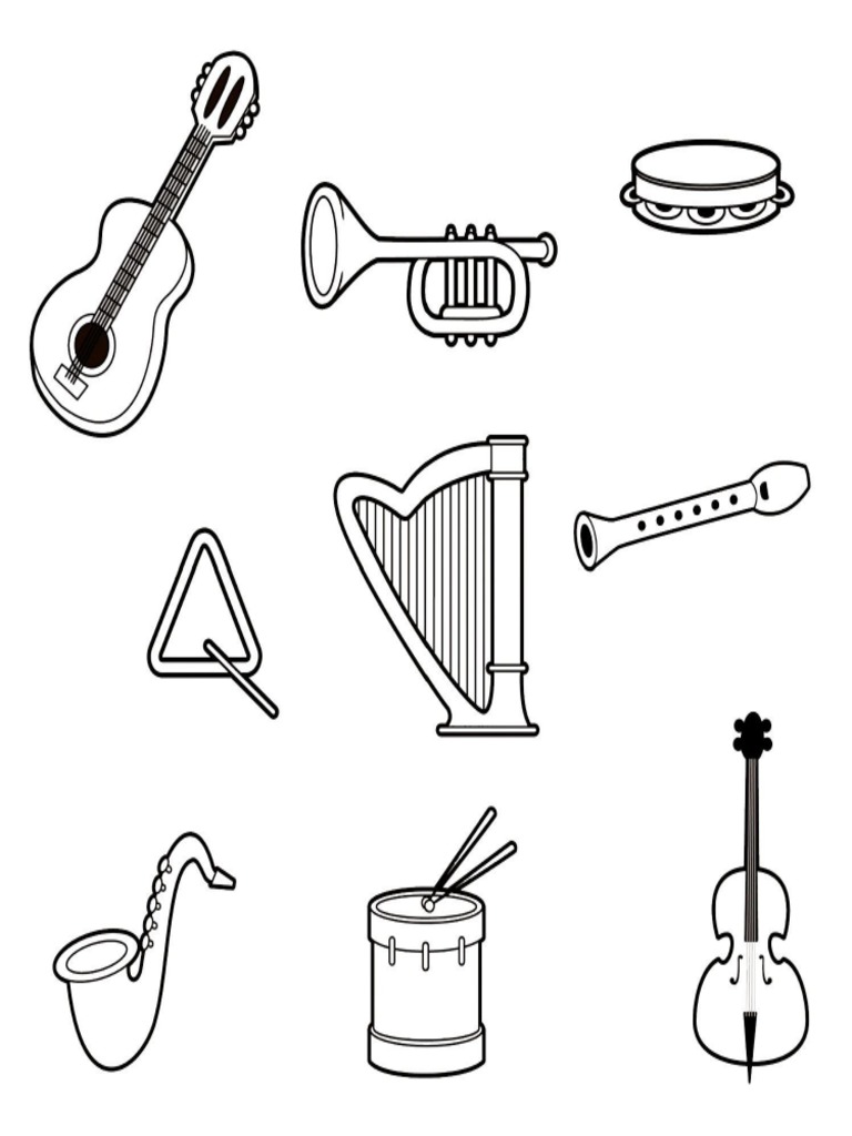 Instrumentos Musicales para Colorear | PDF