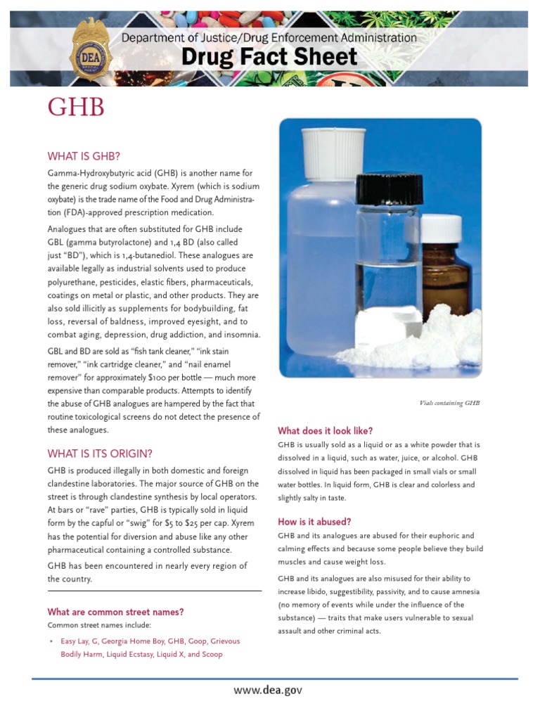 GHB Factsheet | PDF | Drugs | Social Aspects Of Psychoactive Drugs