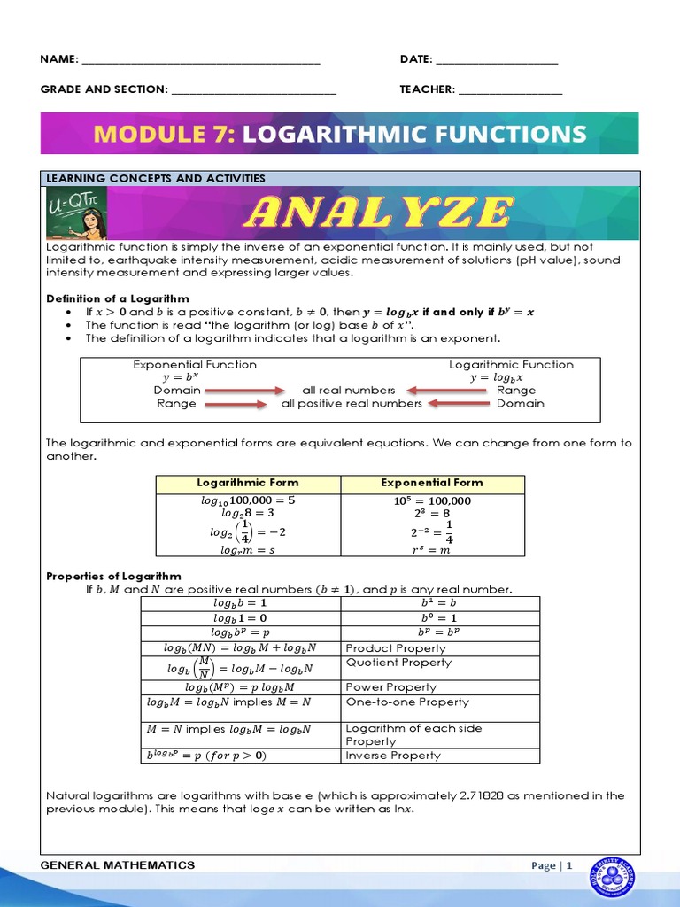 Page - 1 | PDF | Function (Mathematics) | Logarithm