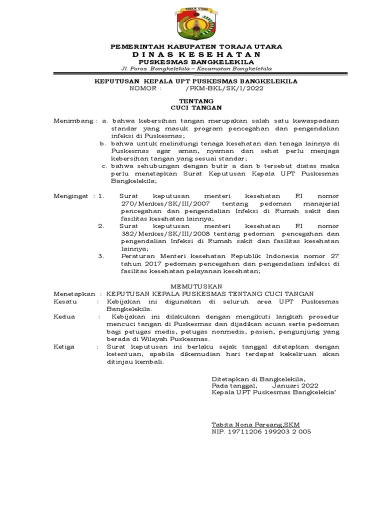 SK Cuci Tangan | PDF