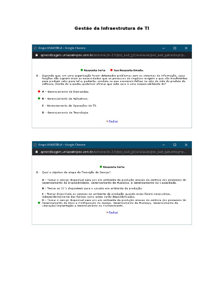 Gestão Da Infraestrutura de TI | PDF