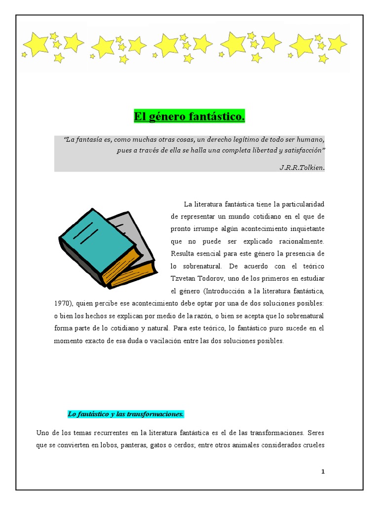 El Género Fantástico. TP 3 | PDF | Fantasía | Cuentos