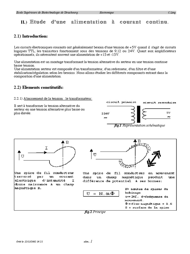 Alimentation 5V en courant continu | PDF | Condensateur | Redresseur
