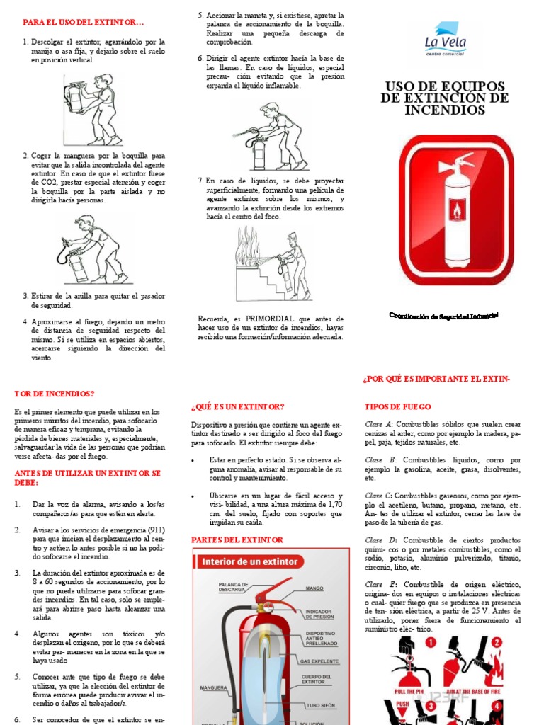 Triptico Uso de Extintores | PDF | Química | Materiales