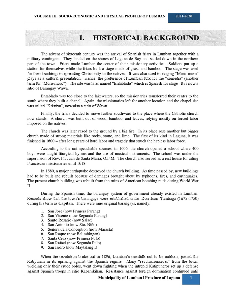I. Historical Background | PDF | Soil | Loam