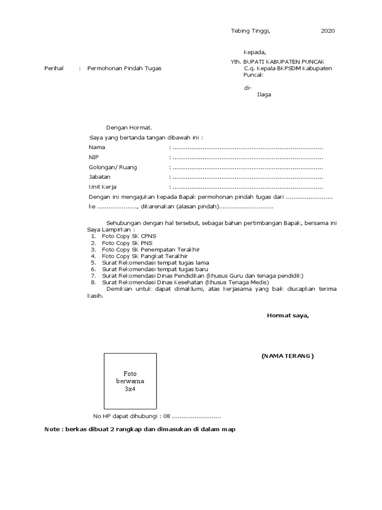 CONTOH-SURAT-PERMOHONAN-PINDAH-ANTAR-SKPD | PDF