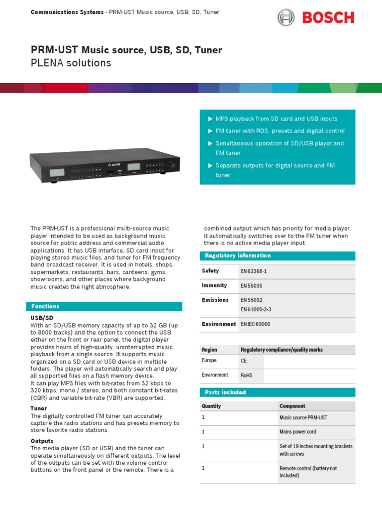 PLENA Solutions: Prm-Ust | PDF | Frequency Modulation | Decibel