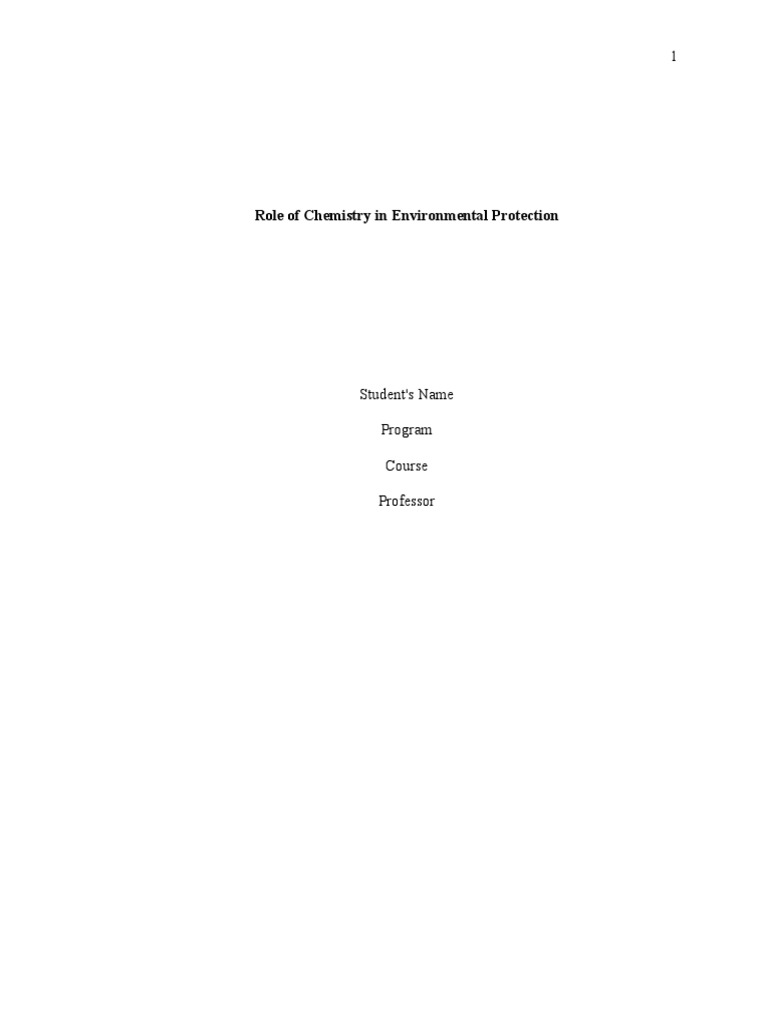 Chemistry's Role in Environmental Protection | PDF | Chemistry | Green ...