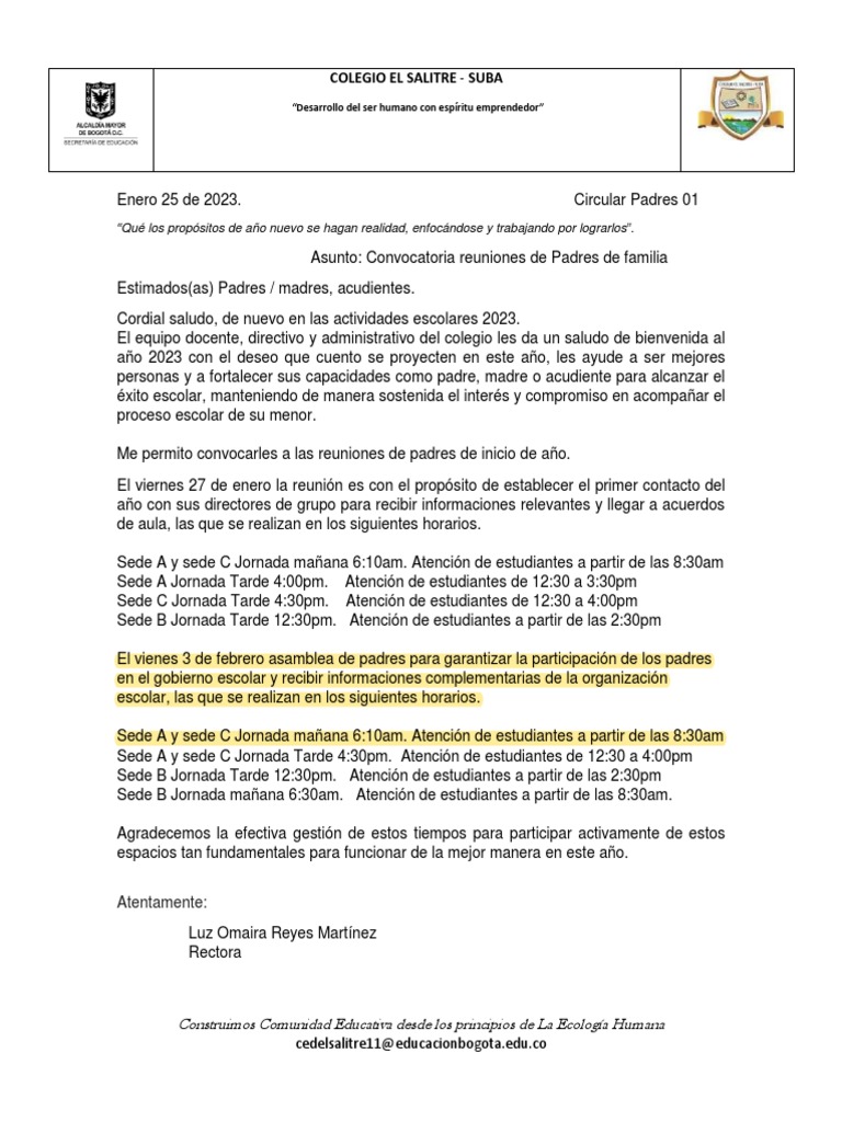 Circular Padres 01 | PDF