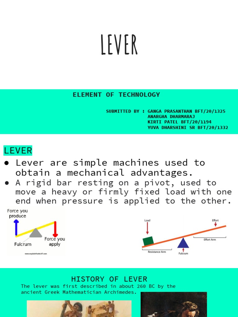 Eot Presentation | PDF | Lever | Machines