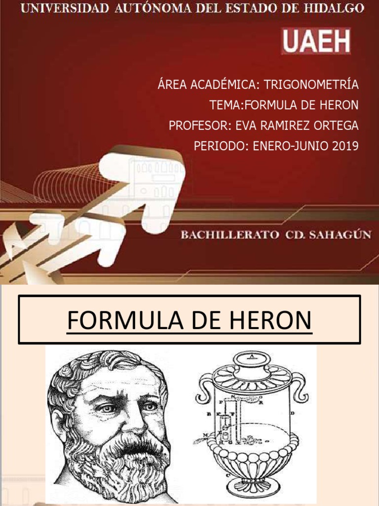 Fórmula de Herón: Cálculo de Área Triangular | PDF