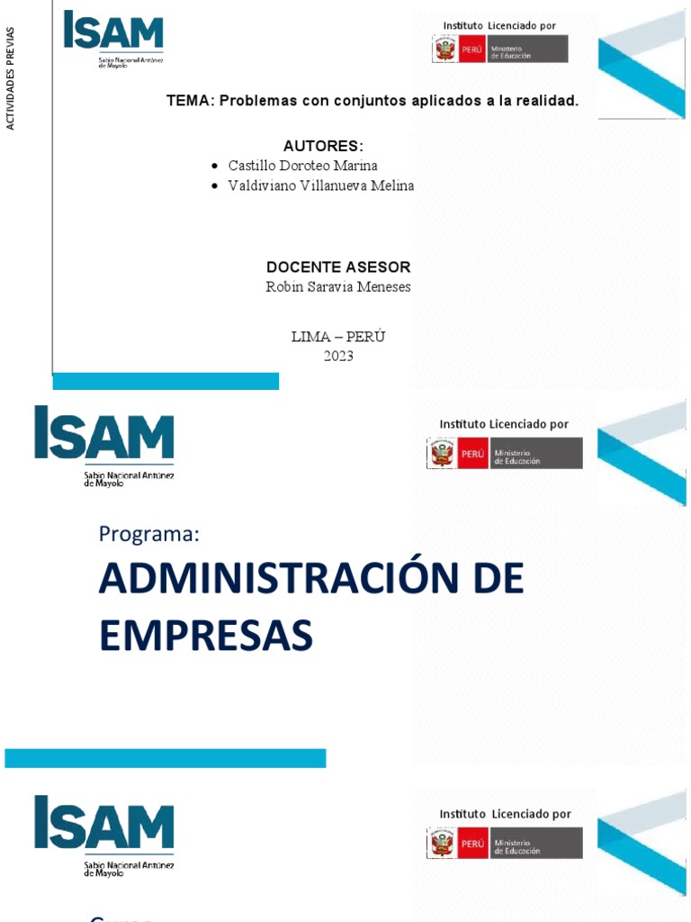 Proyecto Productivo PPT 2023 (2) - ISAM | PDF | Conjunto (Matemáticas) | Número Real