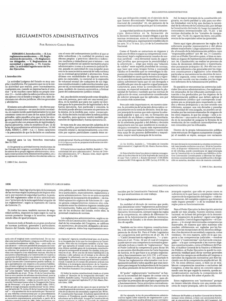 BARRA - Reglamentos Administrativos | PDF
