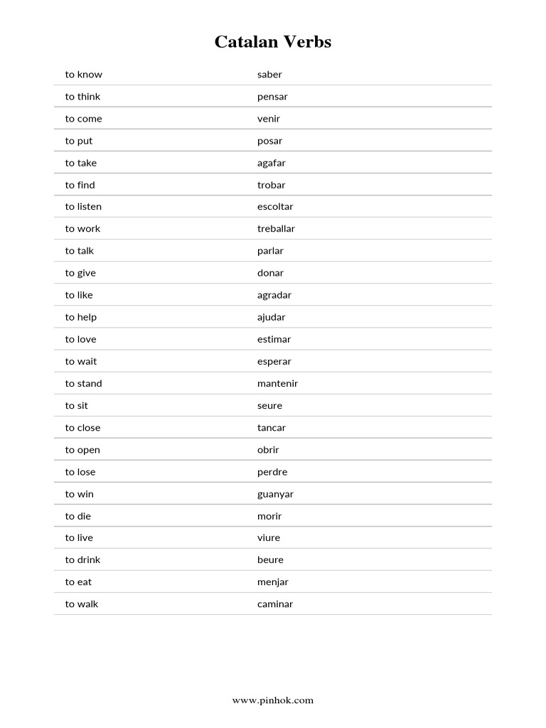 Catalan Verbs | PDF | Language Arts & Discipline | Foreign Language Studies