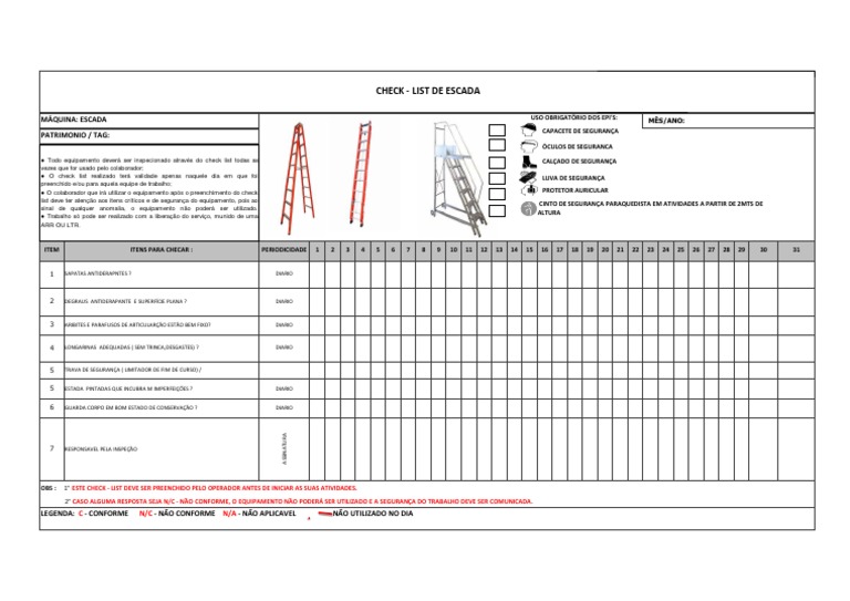 Check List ESCADA | PDF