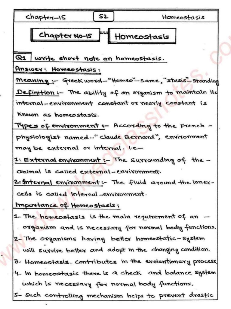 Homeostasis KPK Notes | PDF