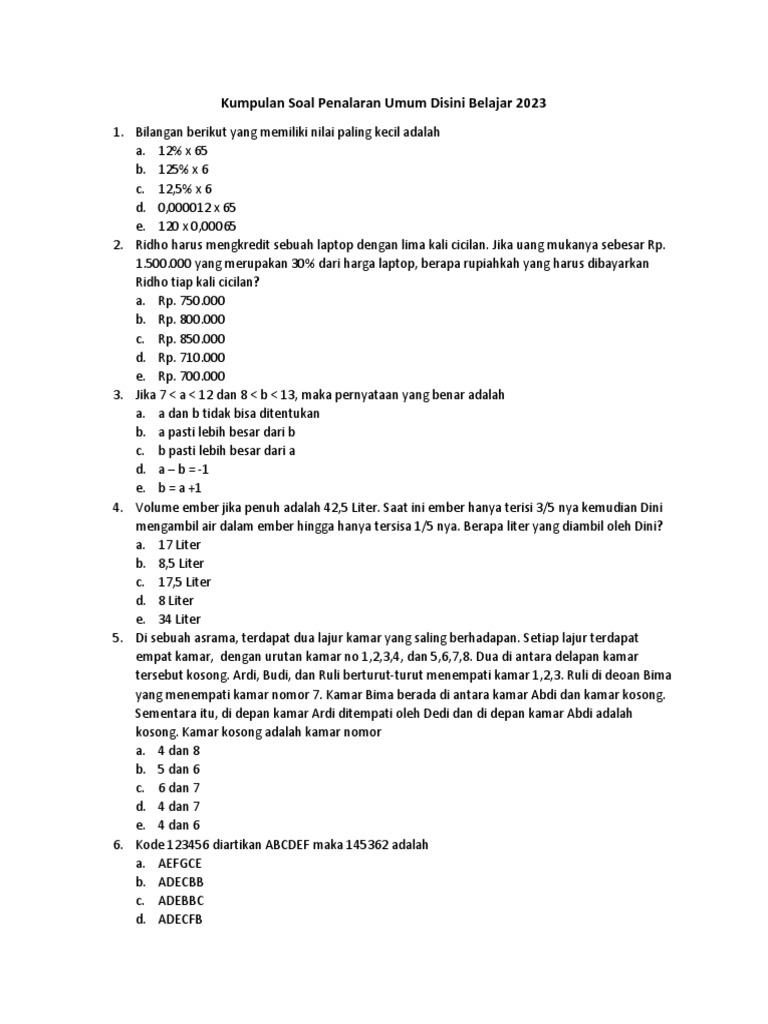 Kumpulan Soal SNBT Penalaran Umum | PDF