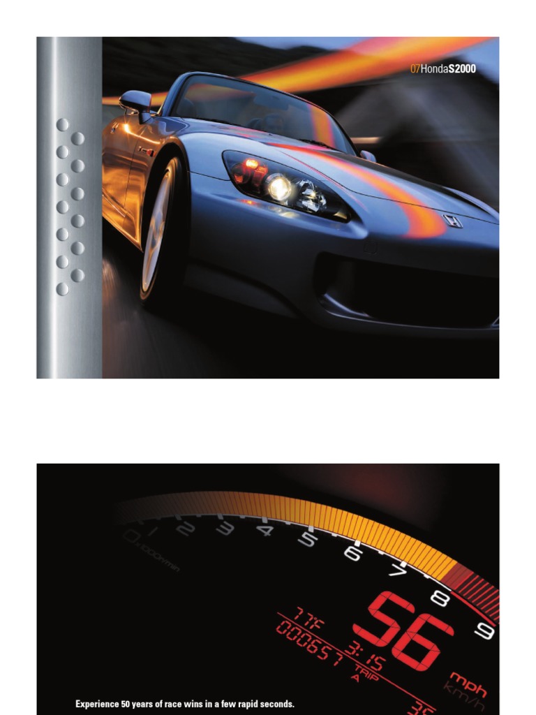 2007 Honda S2000 Brochure | PDF | Honda | National Highway Traffic ...