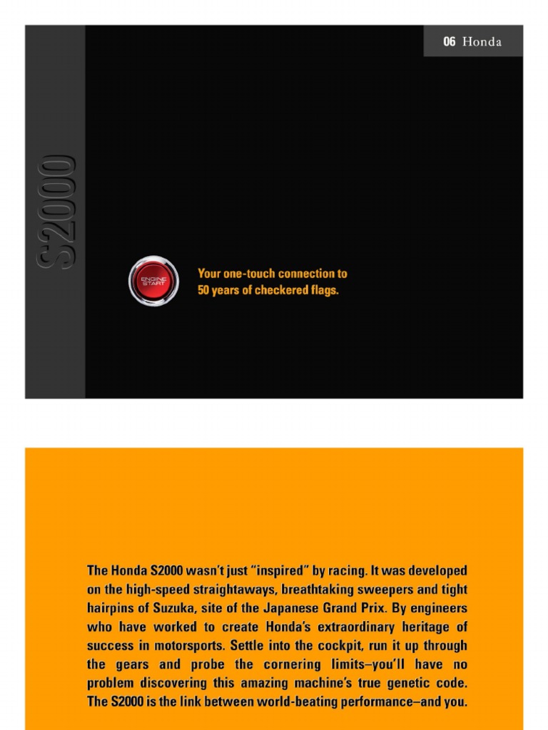 2006 Honda S2000 Brochure | PDF