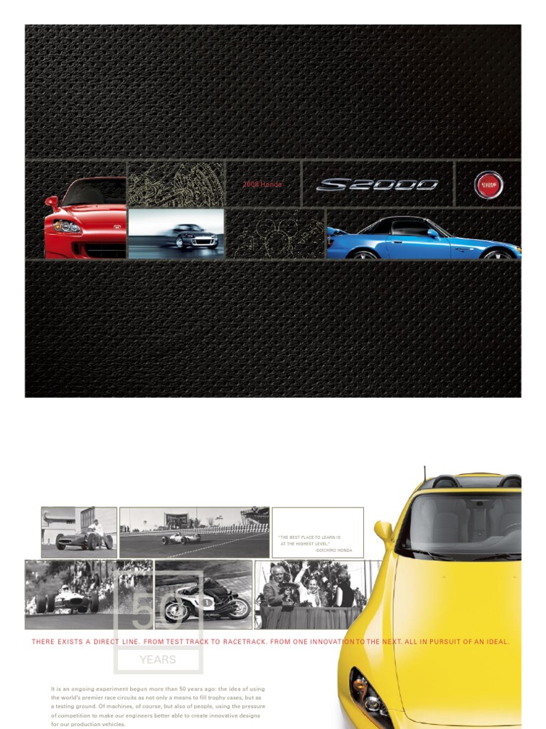 2008 Honda S2000 Brochure | PDF | Manual Transmission | Fuel Economy In ...