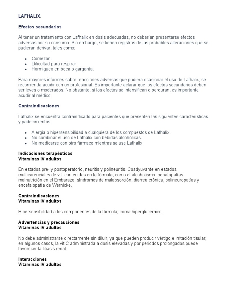 Uso y precauciones de Lafhalix | PDF | Cuidado de la salud | Farmacología