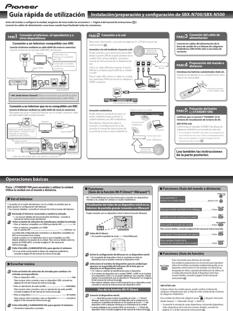 Guía Rápida de Utilización: Instalación/preparación y Configuración de SBX-N700/SBX-N500 | PDF ...