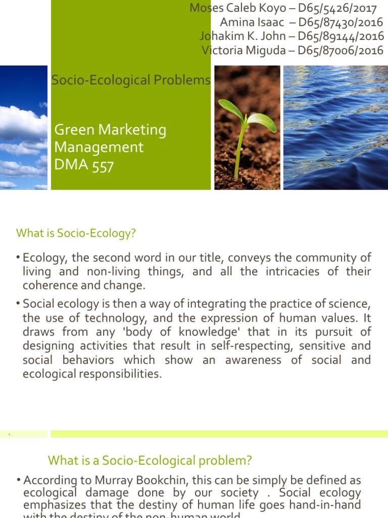 Socio-Ecological Problems: Green Marketing Management DMA 557 | PDF ...