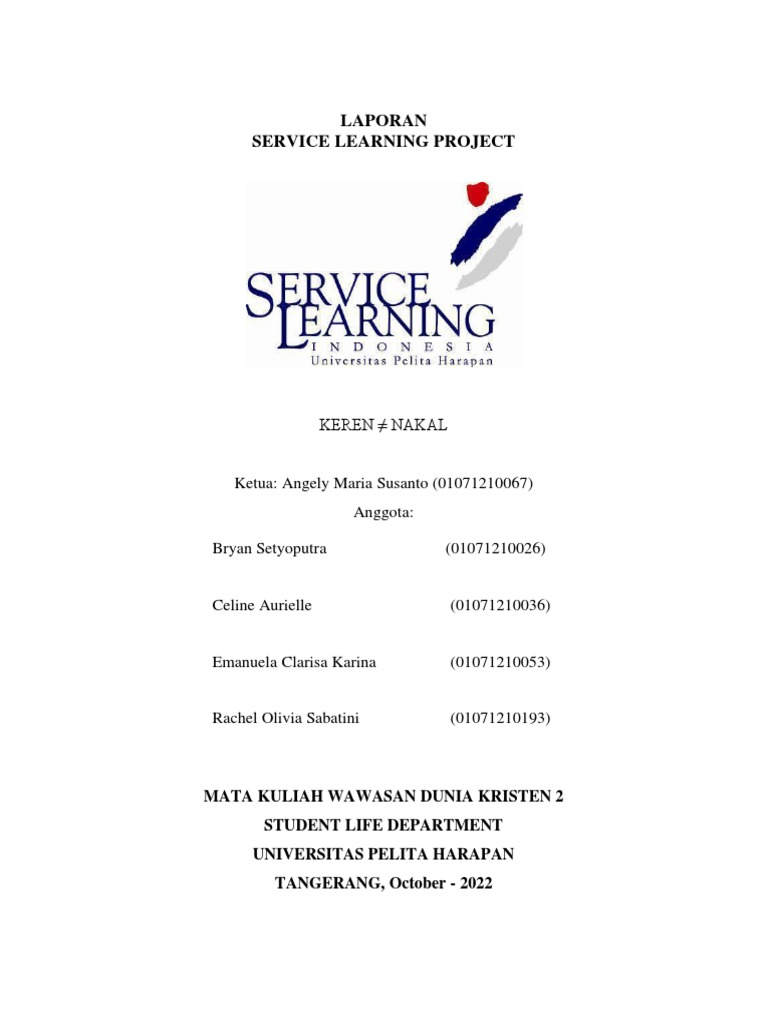 Laporan Service Learning di SD Wijaya | PDF | Kesehatan Holistik