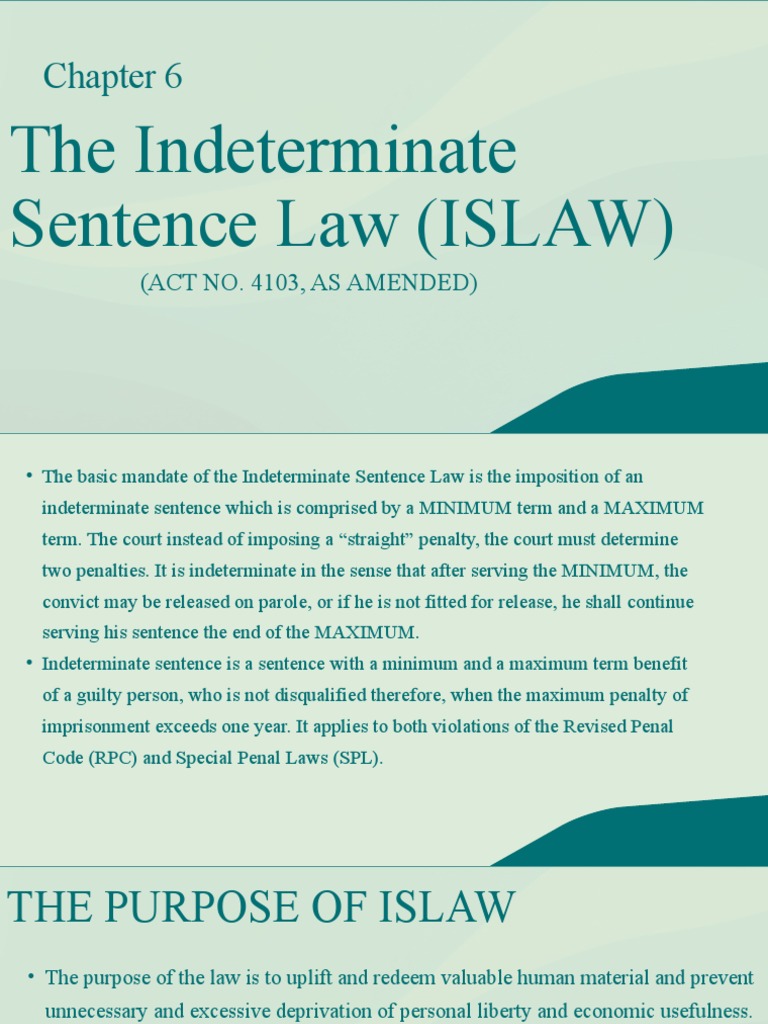 ISLAW | PDF | Sentence (Law) | Parole