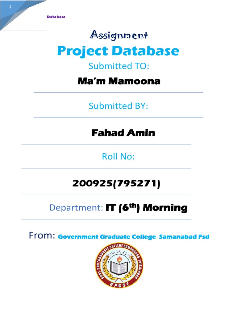 Project Database | PDF | Computer Data | Software Design