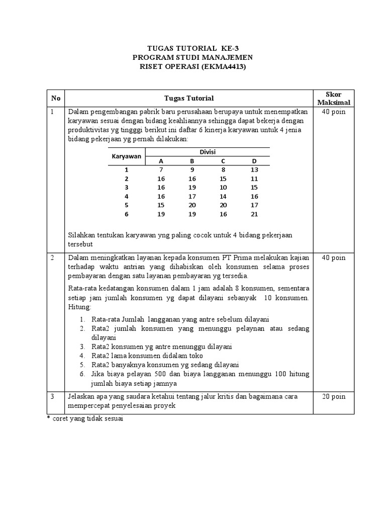 Tugas Tutorial Riset Operasi Sesi 3 | PDF | Teknologi & Rekayasa