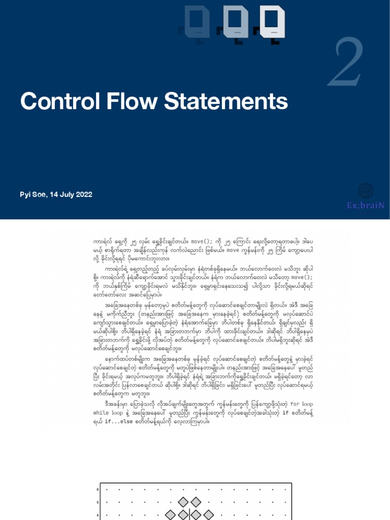 Control Flow Statements: Pyi Soe, 14 July 2022 | PDF