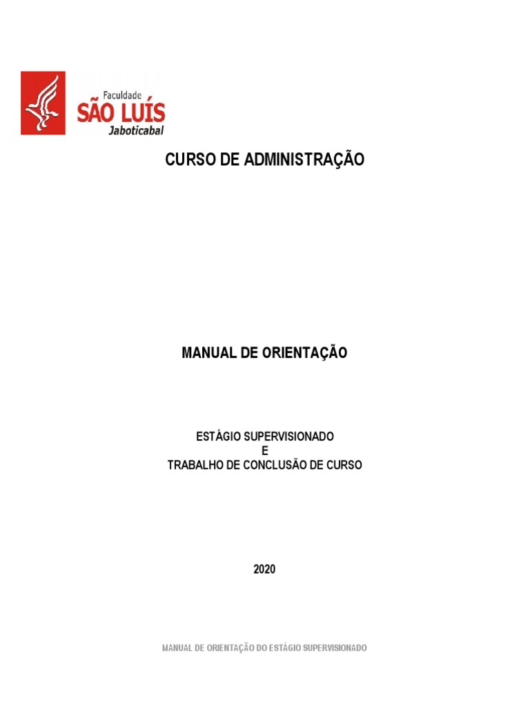 Manual De Estágio Supervisionado E Tcc Pdf Gestão De Recursos