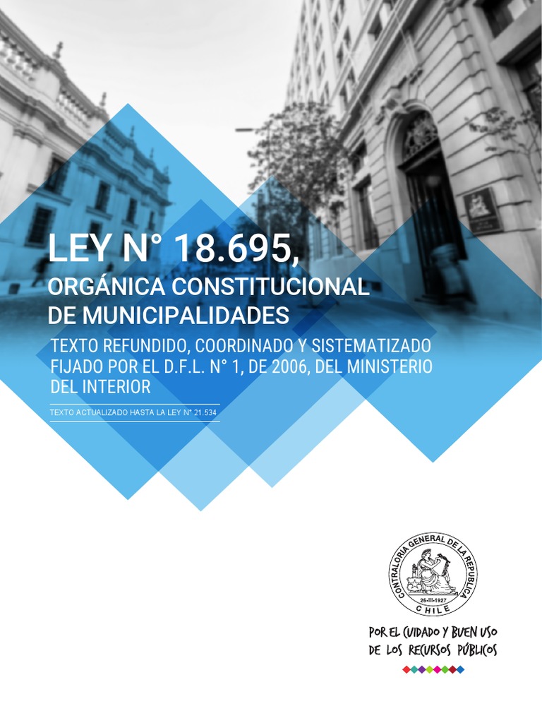 Ley 18.695 (21.455) para La Web CGR | PDF | Alcalde | Gobierno local