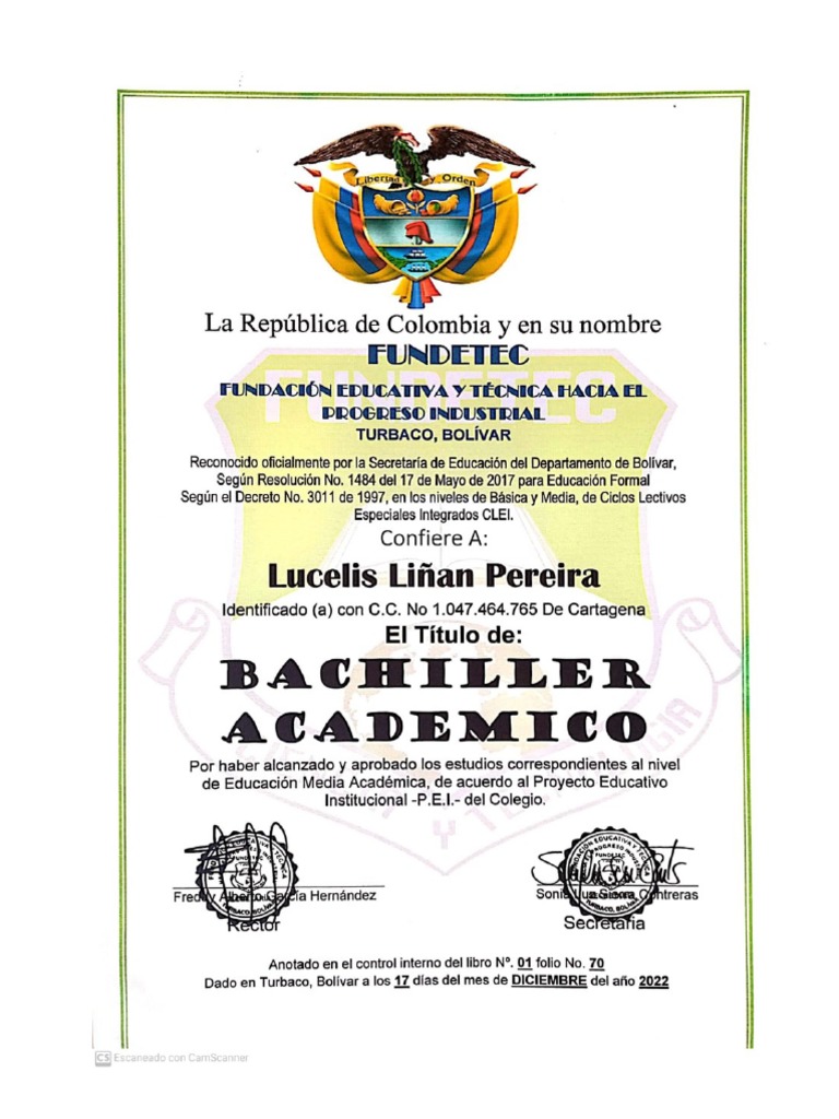 Certificado Academico | PDF