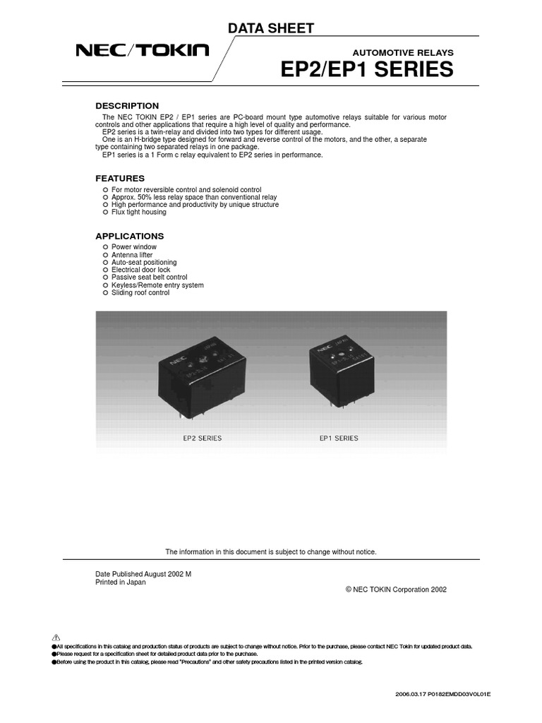 Ep1 Ep2 Nec | PDF | Relay | Safety