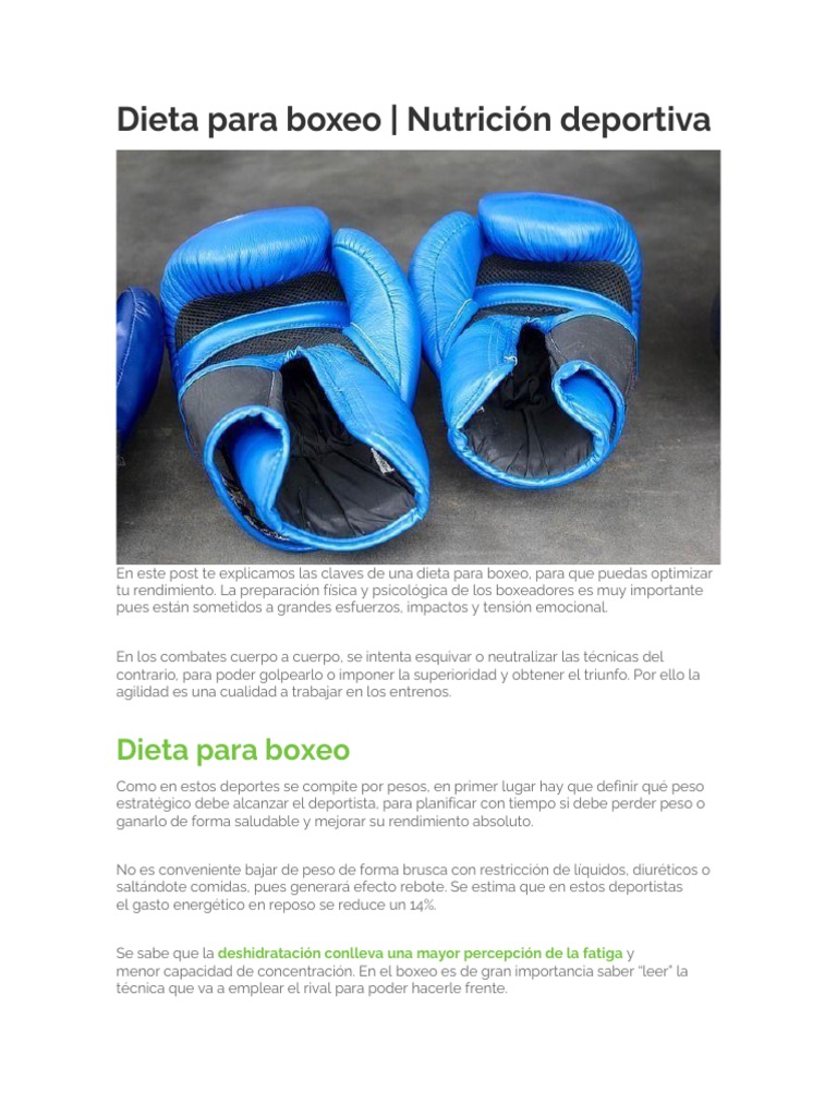 Dieta para El Boxeo | PDF | Proteínas | Compuestos orgánicos