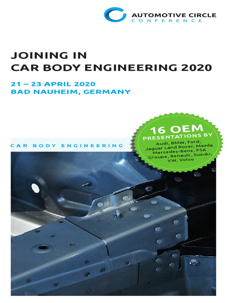 AC-Conference Programme Joining in Car Body Engineering 2020 | Download ...