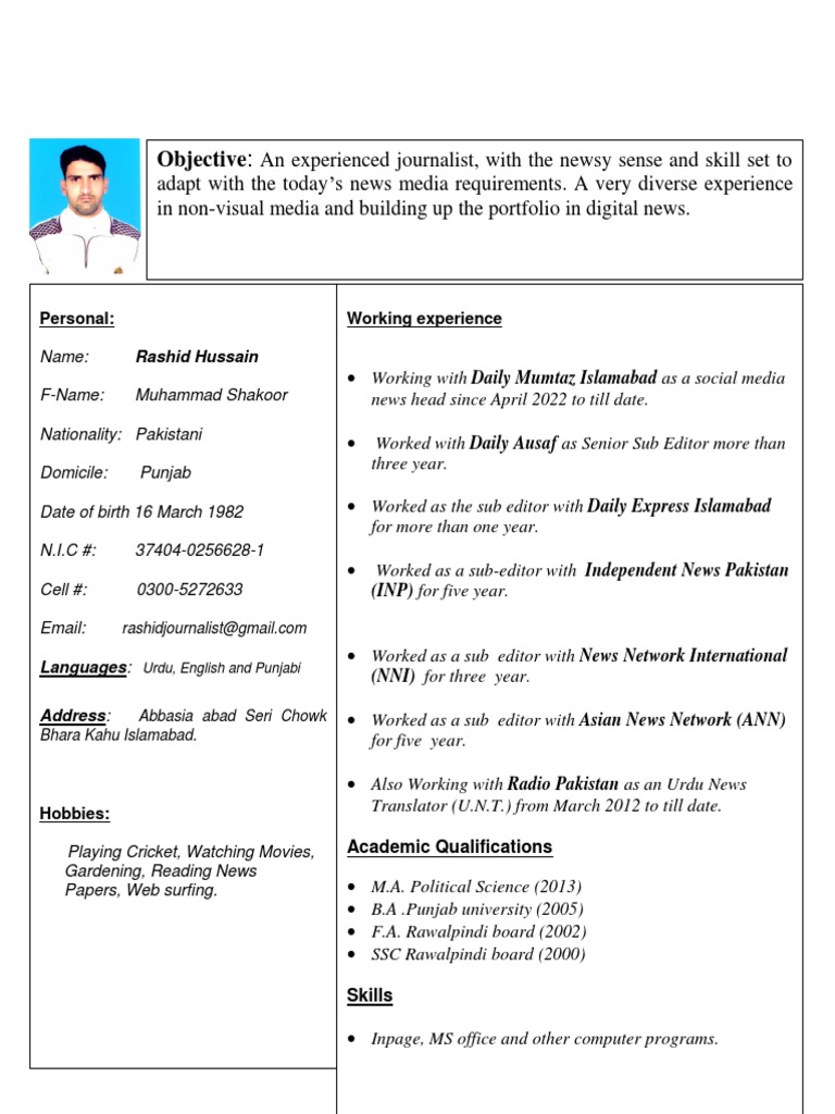 Experienced Pakistani Journalists | PDF | Pakistan | Government Of Pakistan